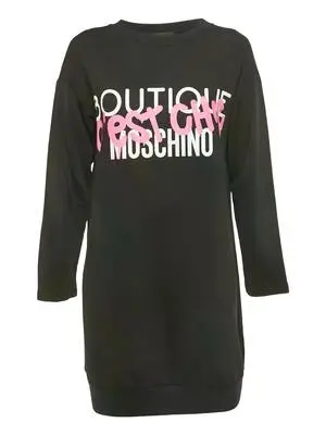 Moschino Logo-print Long Sweatshirt - Black