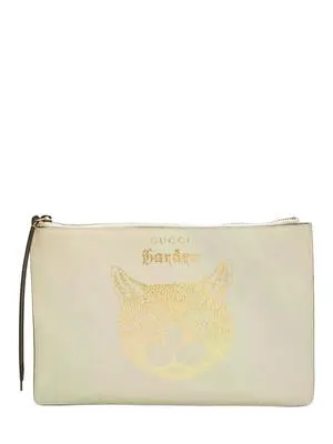Gucci Cat Zip Pouch - Neutrals