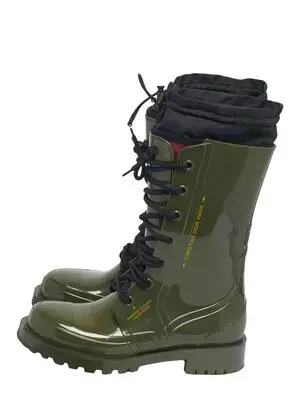 Dior Lace-up Rain Boots - Green