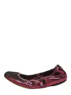 Gucci Sequinned Ballet Flats - Purple
