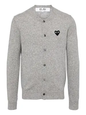 Comme Des Garçons Heart Emblem Cardigan - Grey