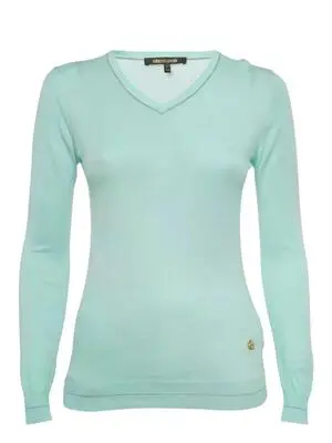 Roberto Cavalli V-neck Long-sleeve Top - Blue