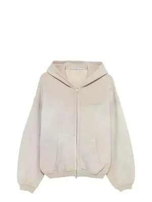 Alexander Wang Crystal Washed Terry Zip Hoodie - Neutrals