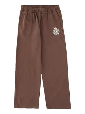 SPORTY & RICH Wide-leg Pants With Logo - Brown
