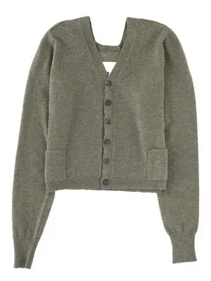 MAISON MARGIELA V-neck Cropped Cardigan - Green
