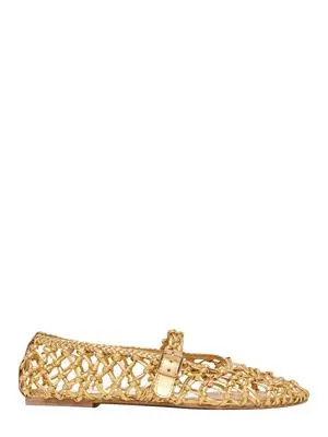 DOLCEVITA Clair Ballet Flats - Gold Woven Leather