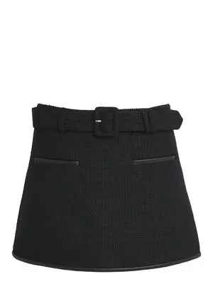 SELF-PORTRAIT Bouclé Mini Skirt - Black