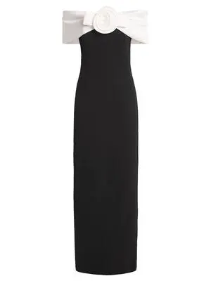 SELF-PORTRAIT Crepe Maxi Dress - Black