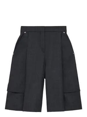 Loewe Wool-blend Check Cargo Shorts - Grey