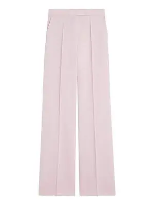 Max Mara Wool-silk Wide Leg Trousers - Beige