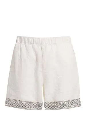 Commas Crochet-trim Shorts - White