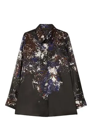 Marina Rinaldi Silk Paint Shirt - Black