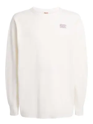Kapital Cotton Waffle-knit Embroidered T-shirt - White