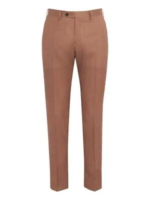 LARDINI Cotton-blend Slim Fit Trousers - Brown