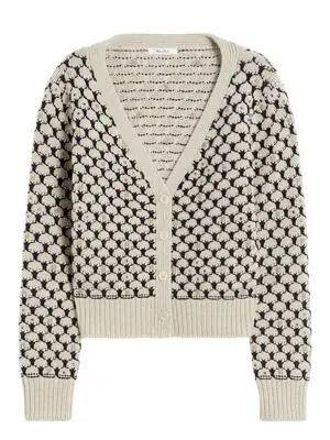 Max Mara Wool-cashmere Jacquard Cardigan - Beige