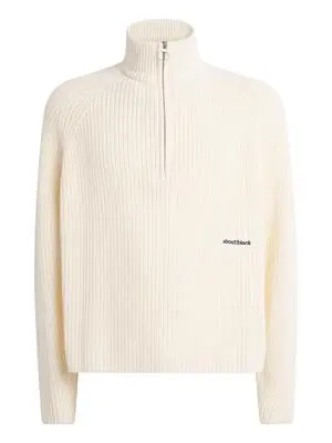 ABOUT:BLANK Cotton Half-zip Sweater - Beige