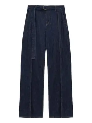 Loewe Belted Twist Wide Leg Jeans - Blue