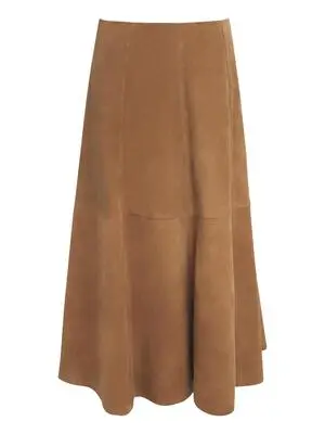 Simkhai Bonnie Suede Midi Skirt - Beige