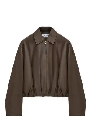 Loewe Calfskin Draped Bomber Jacket - Green