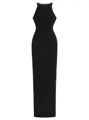 Balmain Crystal-embellished Crepe Gown - Black