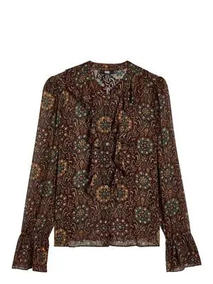 PAIGE Claud Patterned Silk Blouse