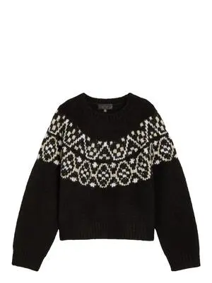 NILI LOTAN Chrissy Patterned Cashmere And Silk-blend Jumper - Black