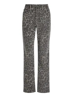 Good American Icon Leopard Straight-leg Jeans - Grey