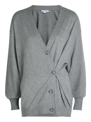 Good American Fine-knit Asymmetric Cardigan - Grey