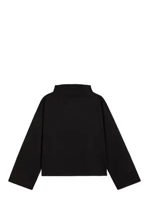Eileen Fisher Funnel Neck Jersey Top - Black