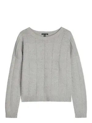 Eileen Fisher Cotton And Cashmere-blend Jumper - Light Grey