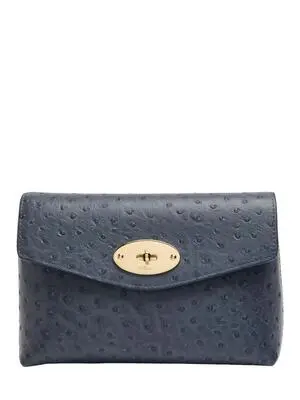 Mulberry Darley Ostrich Leather Pouch - Blue
