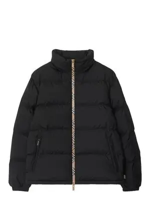 Burberry Checker-tape Snowdon Puffer Jacket - Black