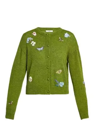 ERDEM Long-Sleeve Crew-Neck Cardigan