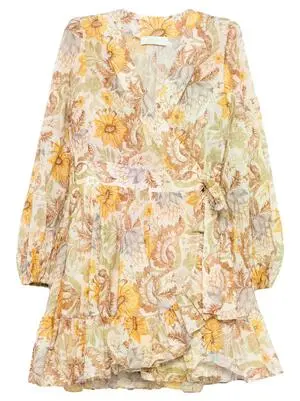 Zimmermann Daylight Frill Mini Dress - Neutrals
