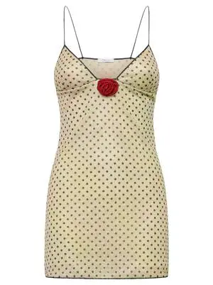 Oseree Lumière Rose Pois Mini Dress - Neutrals