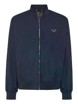 Philipp Plein Zip Nylon Bomber Jacket - Blue