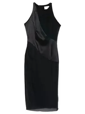 BOTSI Asymmetric-design Midi Dress - Black