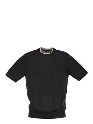 Peserico Ribbed T-shirt - Black