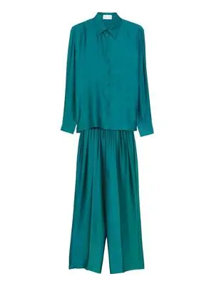 SILKYLICIOUS Silk Pajama Set - Green
