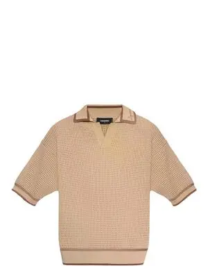Dsquared2 Open Knit Embroidered T-shirt - Neutrals