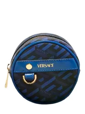 Versace La Greca Zip Pouch - Blue