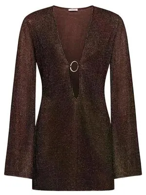 Oseree Lumière Mini Dress - Brown