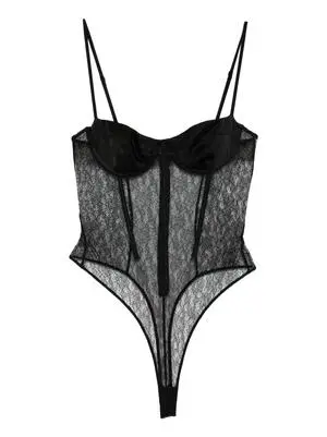Kiki De Montparnasse Petite Fleur Bodysuit - Black