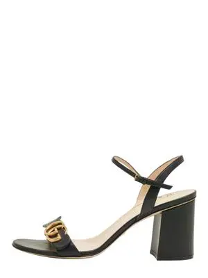 Gucci Gg Marmont Leather Sandals - Black