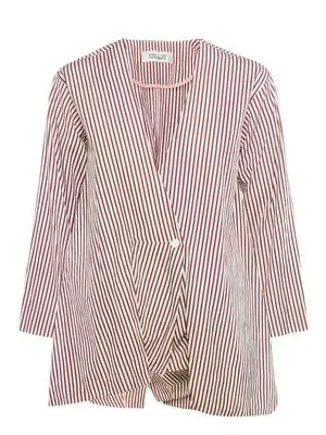 Diane Von Furstenberg Striped Long Sleeve Blouse - White