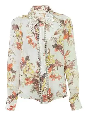 Zimmermann Floral-print Shirt - Neutrals