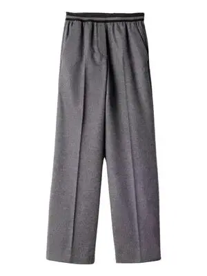 Miu Miu Elasticated-waistband Straight Trousers - Grey