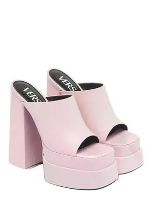 Versace Leather Platform Sandals - Pink