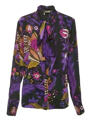Roberto Cavalli Floral-print Blouse - Purple