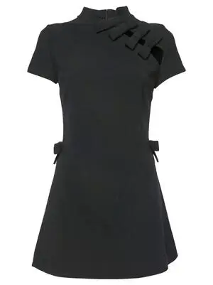 MIRAE Crepe Bow Dress - Black